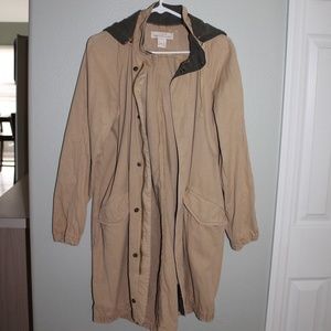 J. Crew | Jackets & Coats | J Crew Long Utility Jacket W Removable Hood ...